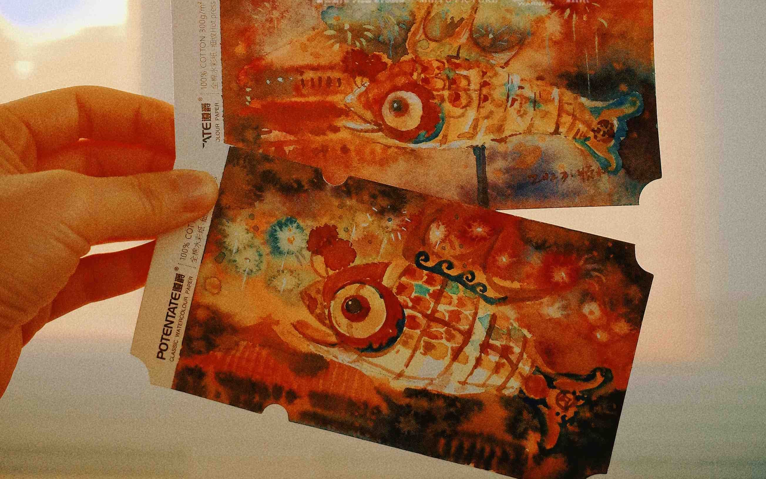保姆级水彩教程 | 元旦快乐 | 喜庆又浪漫的鱼灯的简单画法