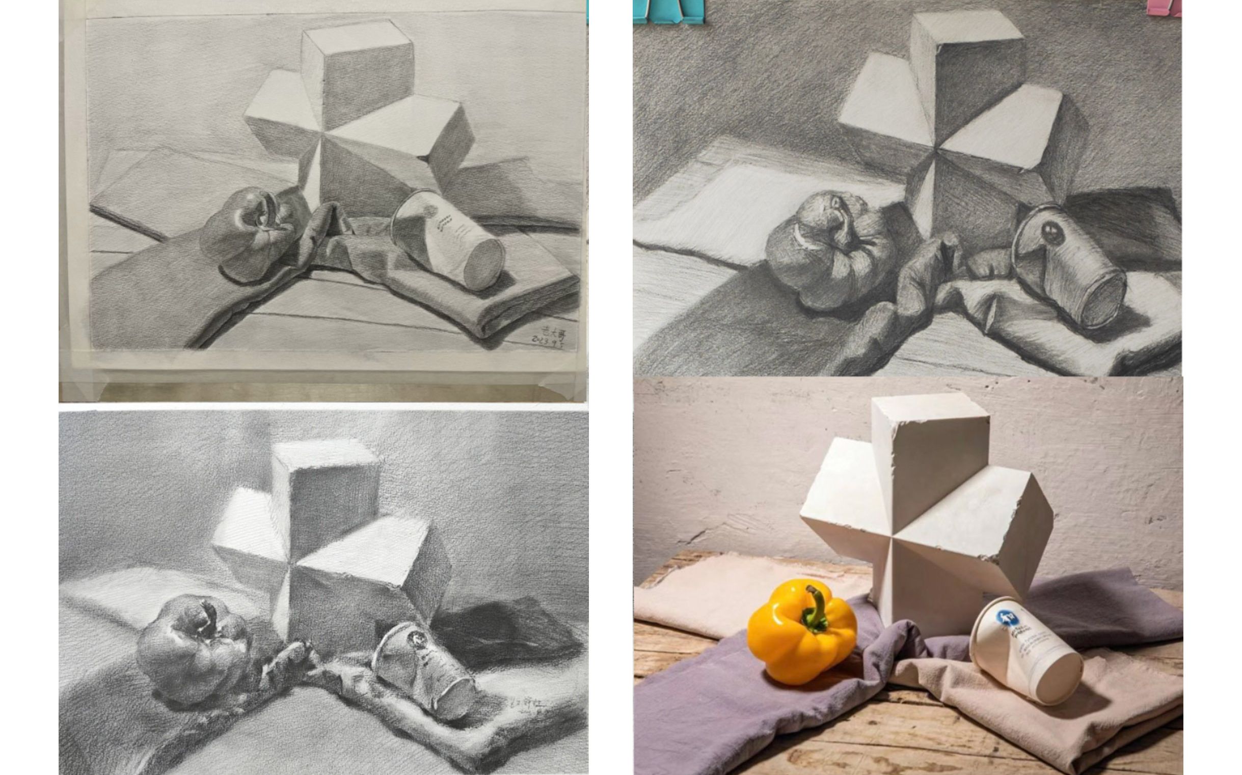 【茄子素描】一个可以让画提高30分的高效思路--周绘活动105期-点评...