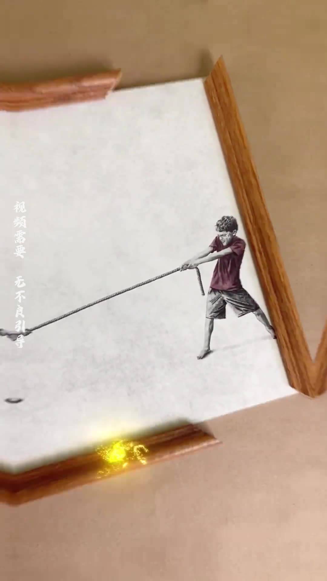 特殊的作画艺术,他竟然直接敲碎玻璃砸碎画框