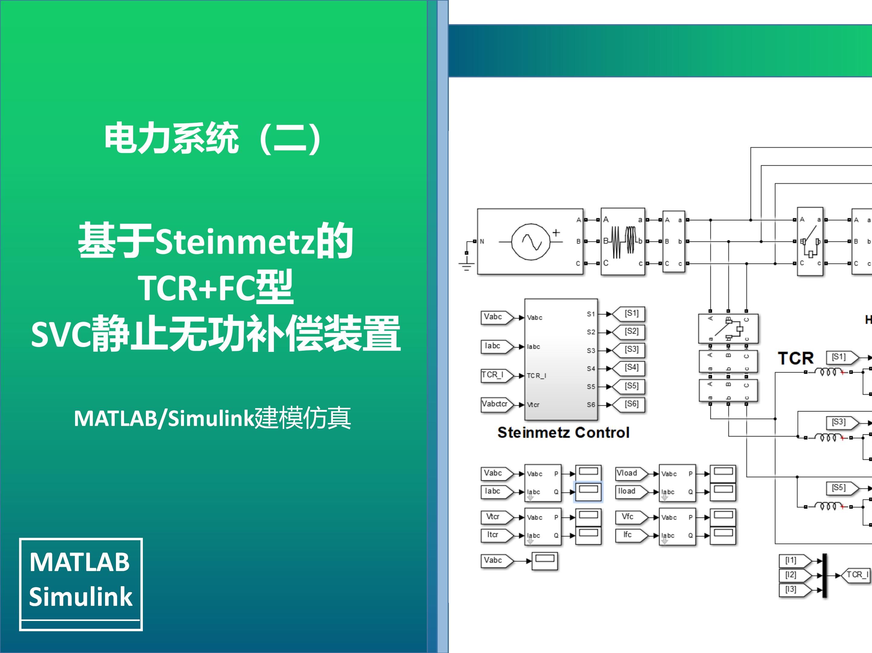 电力系统(二)基于Steinmetz的TCR+FC型SVC静止无功补偿器静止无功...