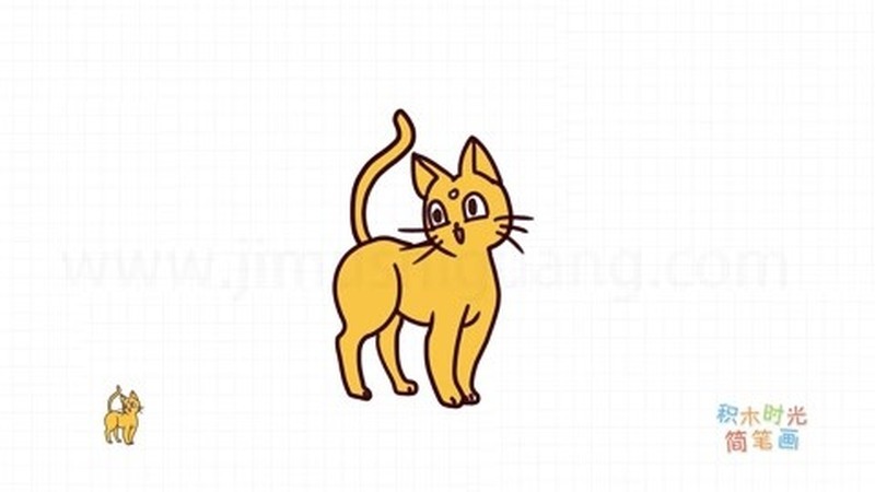 动物简笔画大全,画写实的猫咪简笔画