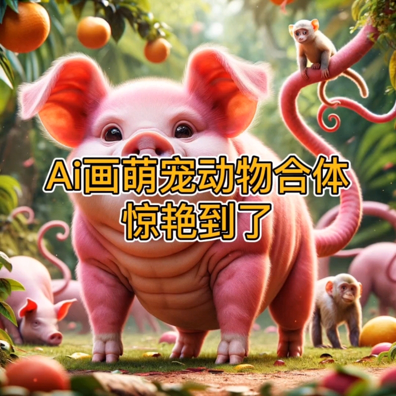 Ai画萌宠动物合体,惊艳到了