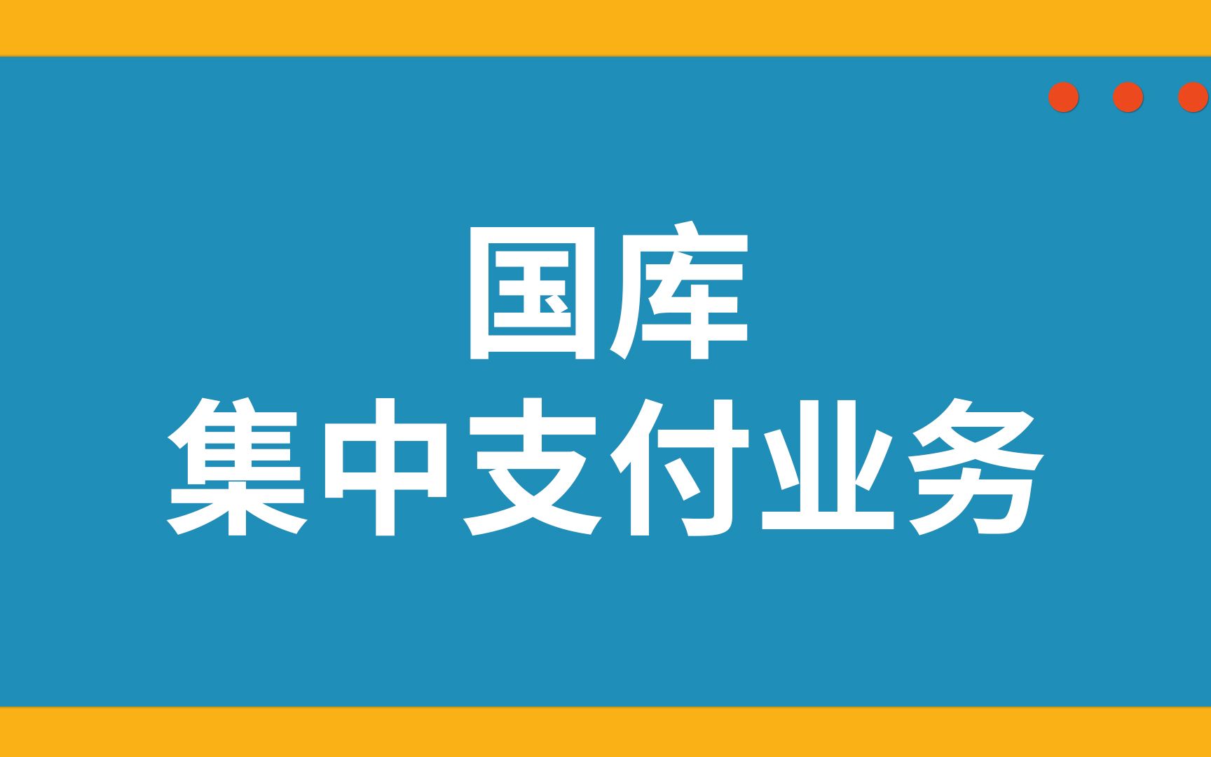 国库集中支付业务