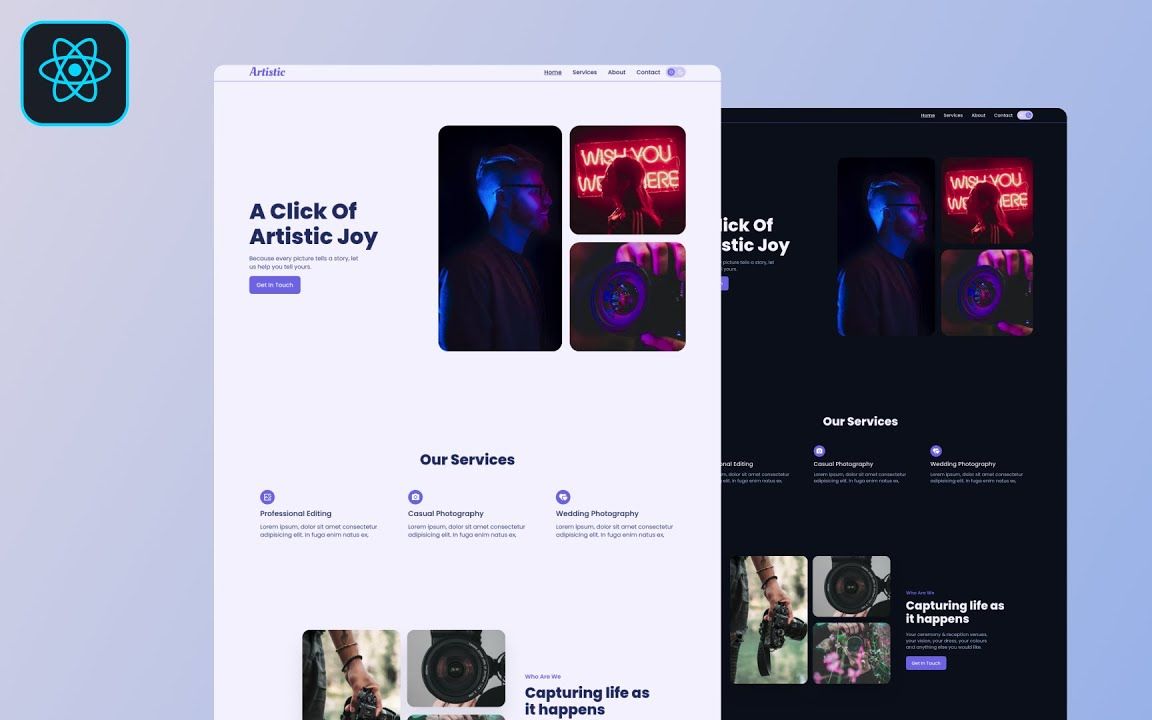 【代码】为初学者提供黑色主题的React JS项目-艺术