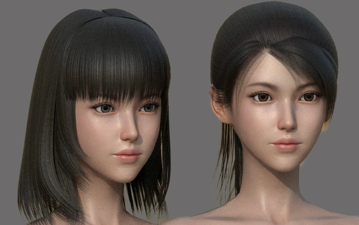 【3dmax建模】次世代头发制作全过程,面片毛发制作教程