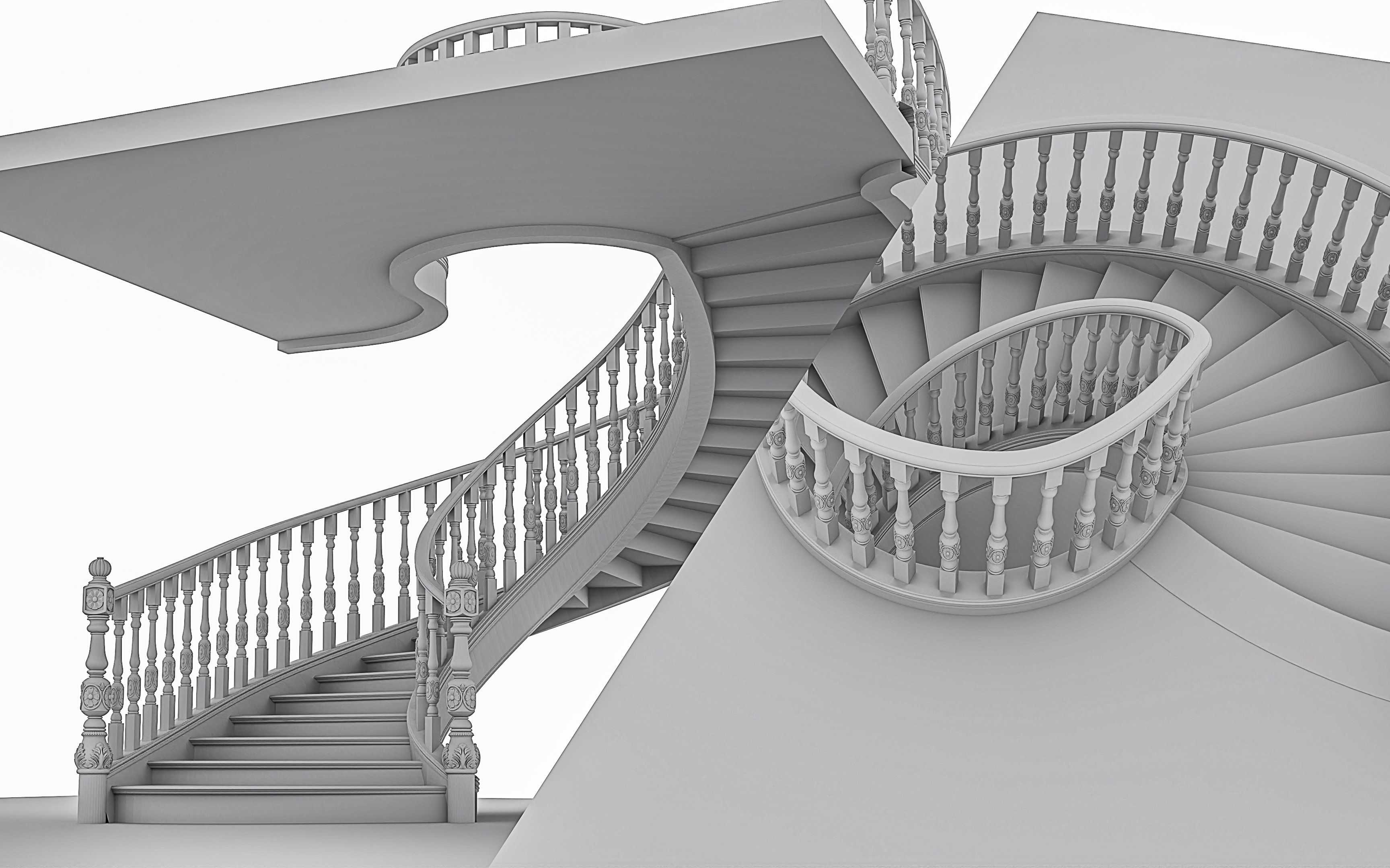 3DMAX.弧形楼梯制作