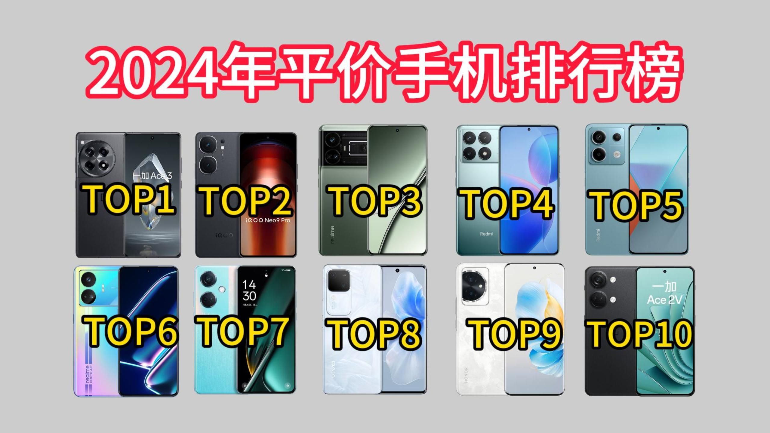 2024年2月高性价比平价手机排行榜前10名(1500元、2000元、3000元...