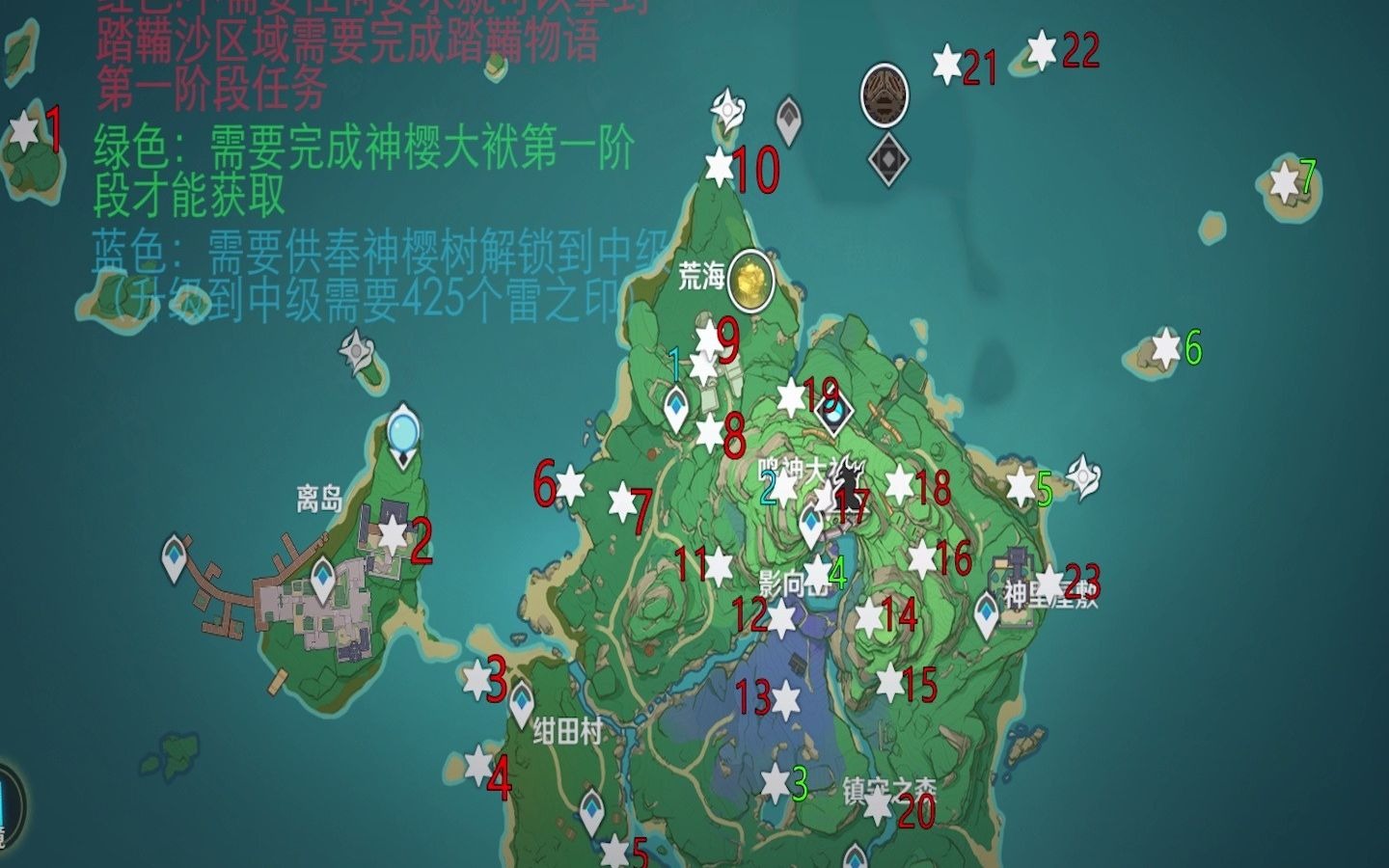 【原神】雷神瞳的精确位置地点,品尝前注意看一下提示