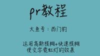 pr教程新手零基础pr视频教程运用高斯模糊和快速模糊结后制作霓虹...