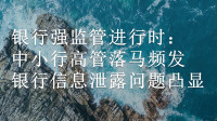 中小银行高管为何频繁落马?信息泄露何时休?银行强监管正在进行中