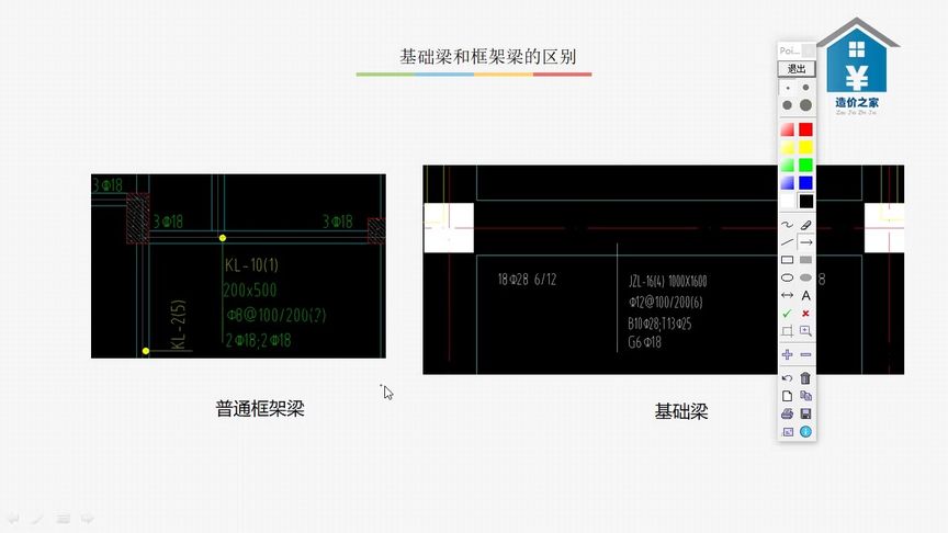 造价人学习基础梁和框架梁,来看看哪两点区别
