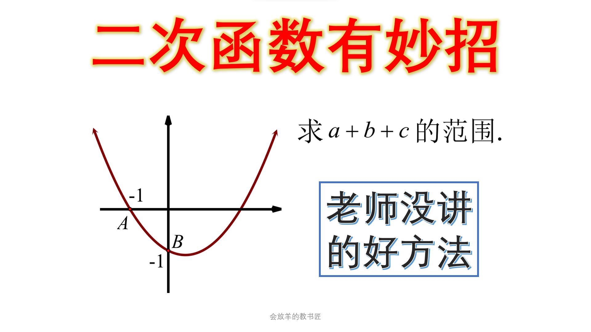 学校老师不知道的方法,秒解二次函数问题