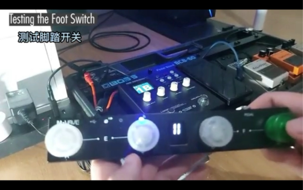 将M-VAVE MIDI踏板控制器搭配蓝牙 midi适配器连接到 Nux MG300...