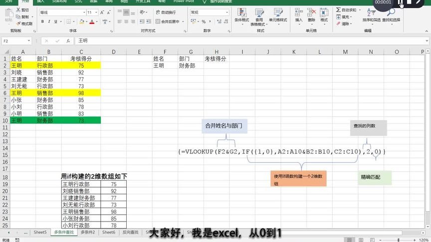 2中vlookup函数多条件查询的方法,查找值遇到重复值也不会怕
