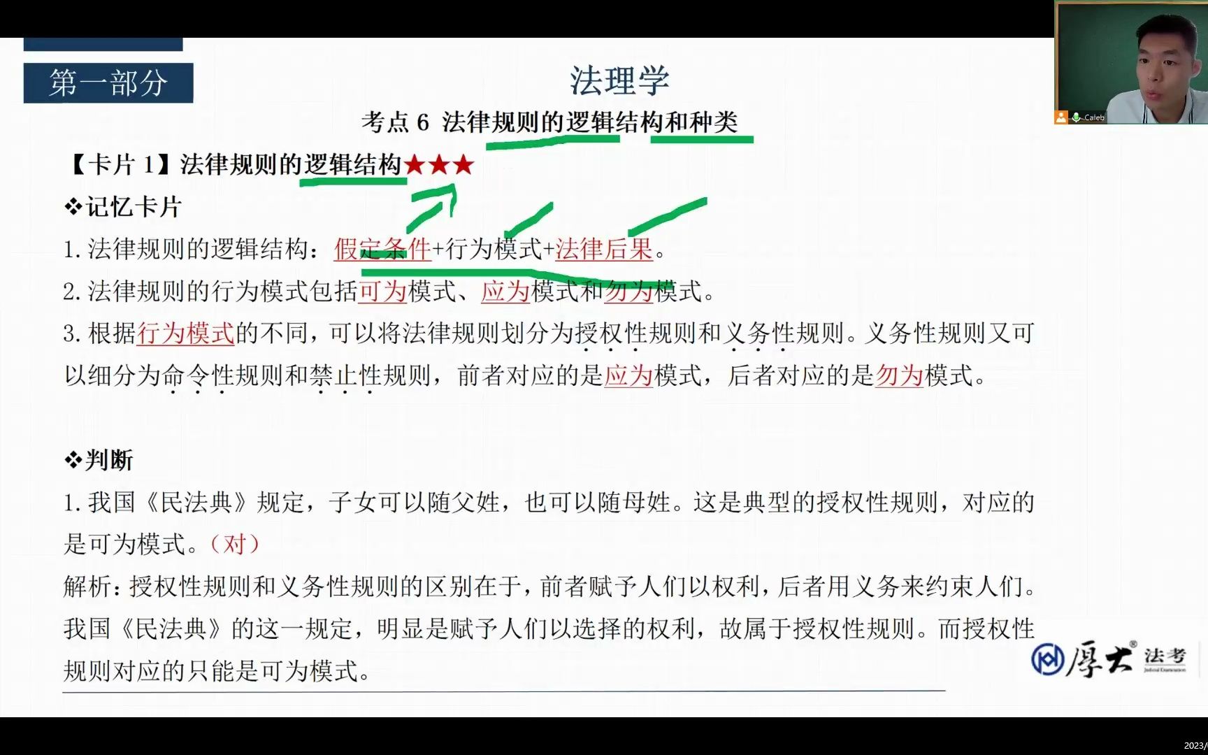 ...狂背理论法】法理学-第1章 考点6 法律规则的逻辑结构和种类 卡片1 ...