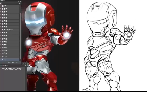 钢铁侠绘画演示,就是这么Q萌!