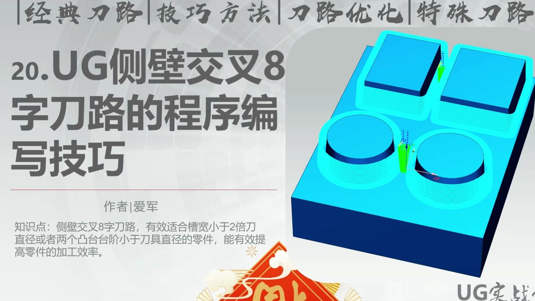 NX编程教程UG侧壁交叉8字刀路的程序编写技巧
