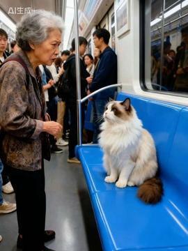 #剪映 #剪映模块 #布偶猫#Ai萌宠乘地铁遇让座纠纷 布偶猫拒让座,拒绝...