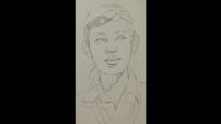 素描学习: 女青年正面速写, 平铺明暗关系, 学技巧简单画