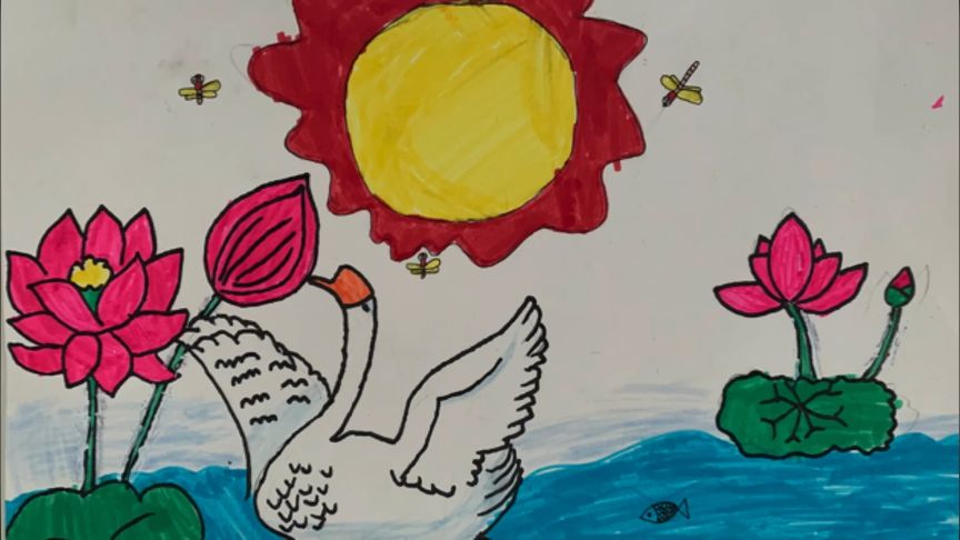 老师布置作业,选一首喜欢的古诗,给古诗配画