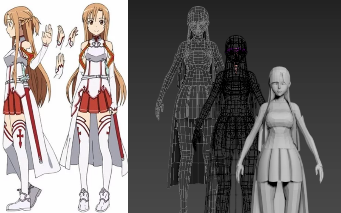 【3dmax人体建模】女性人体白模全流程、制作技巧,3dmax游戏建模...