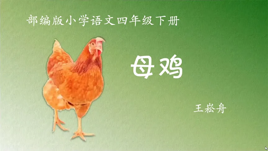 名师示范课 母鸡 教学实录 四年级下册(王崧舟)