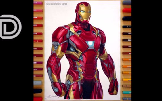 【跟着来画学手绘】《复仇者联盟》钢铁侠手绘教程来咯~