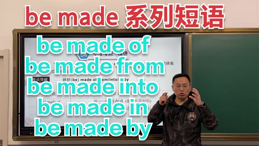 be made of,be made from,be made into,be made in, be made by