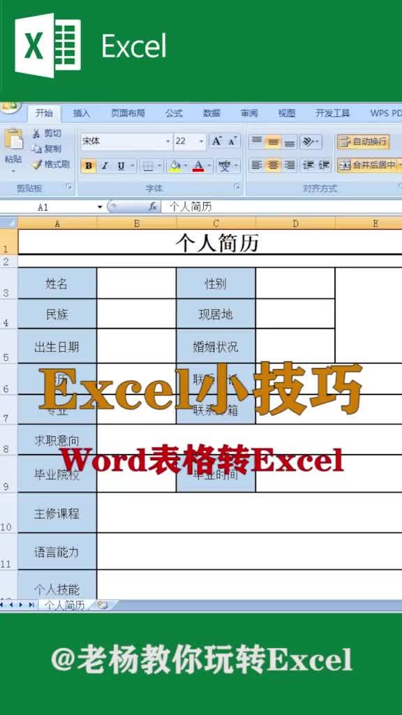 .excel使用小技巧:Word表格.
