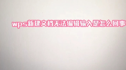 wps新建文档无法编辑