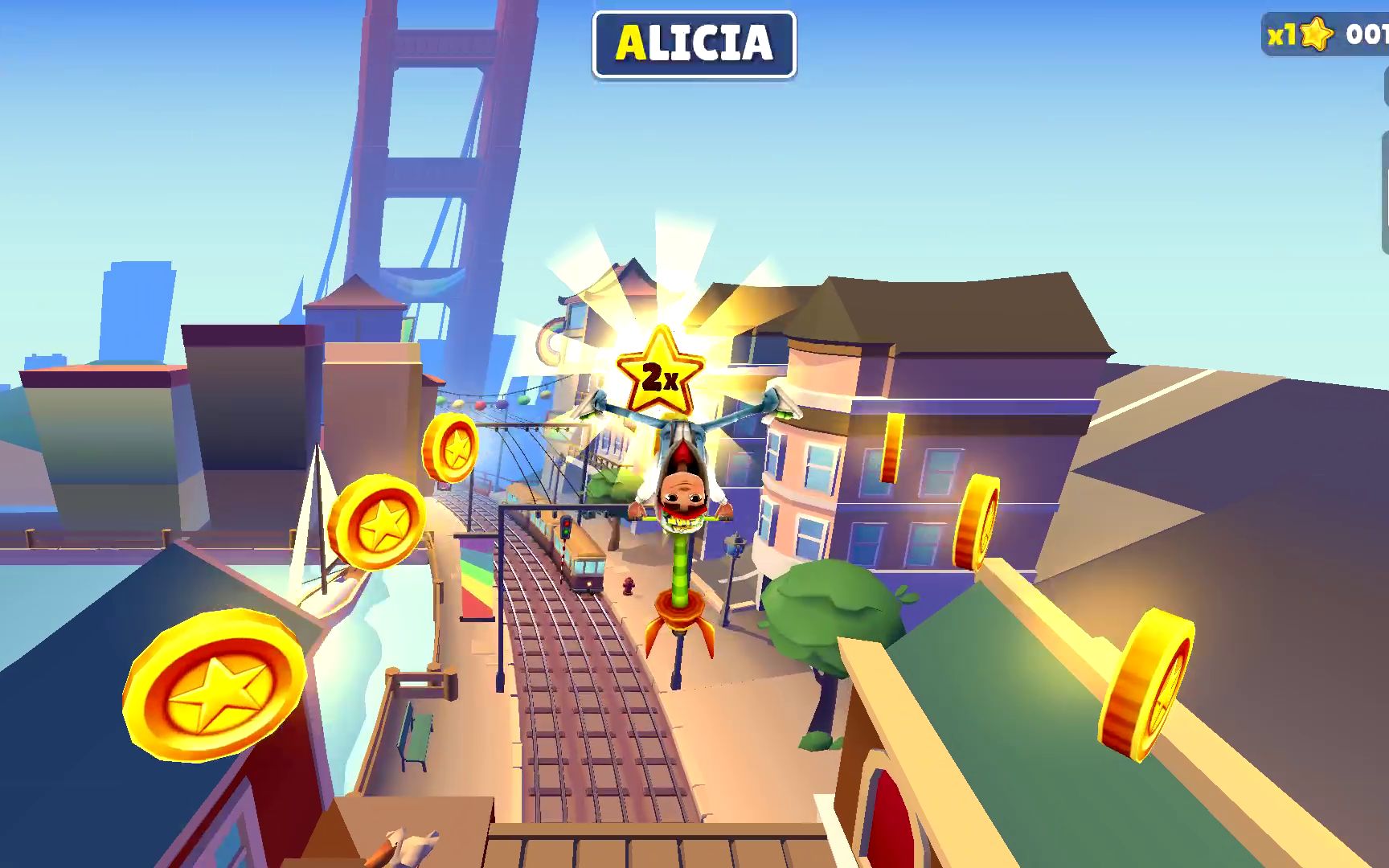 Subway Surfers 地铁跑酷 旧金山 金门大桥彩虹帆船_手机游戏热门视频