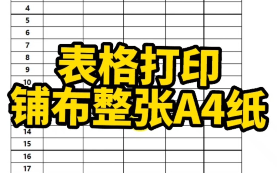 Excel表格打印布满整张纸