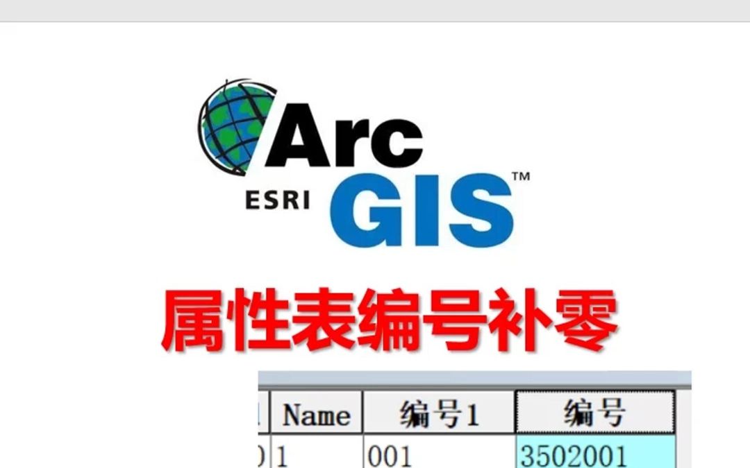 ArcGIS属性表编号补0与字符串连接