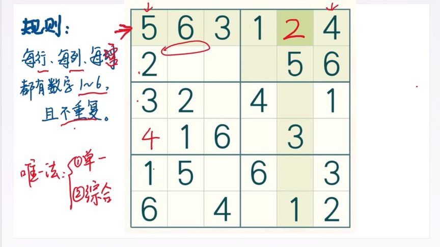 益智游戏 数独之六宫格 基本规则