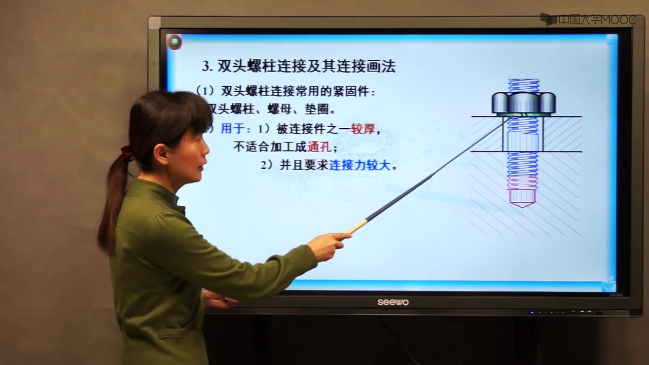 2.1.4 双头螺柱连接画法