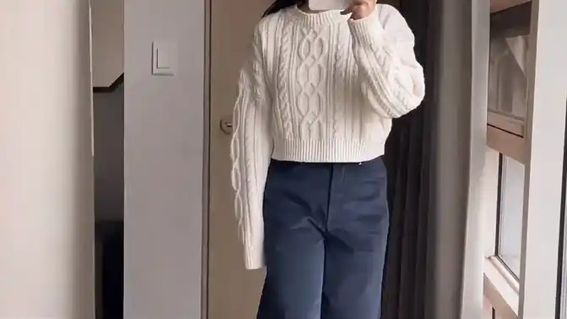 秋冬格子羊绒小脚裤裁剪图,配毛衣很好看,穿着也舒服