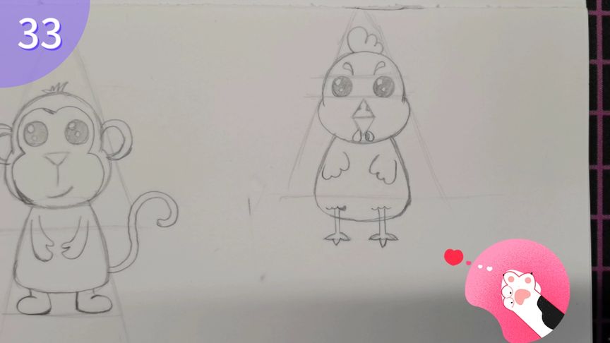 可爱简笔画12生肖—鸡ߐ