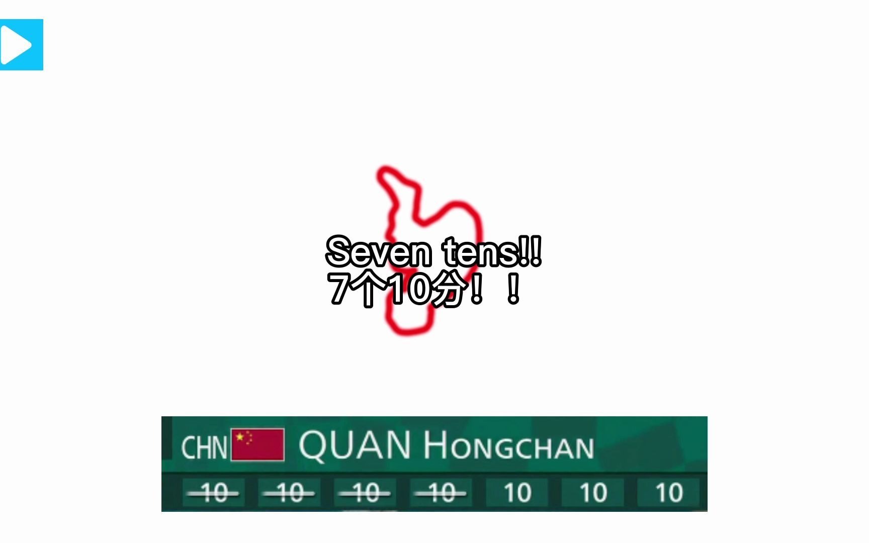 简单手描版全红婵十米跳台夺金 五跳三满分 [英文解说+中英双语字幕]