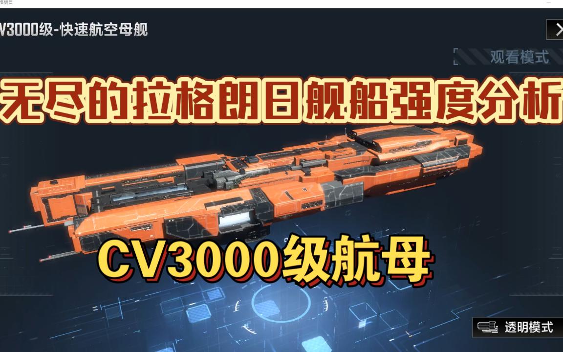 【无尽的拉格朗日】舰船强度分析-CV3000级航母_攻略