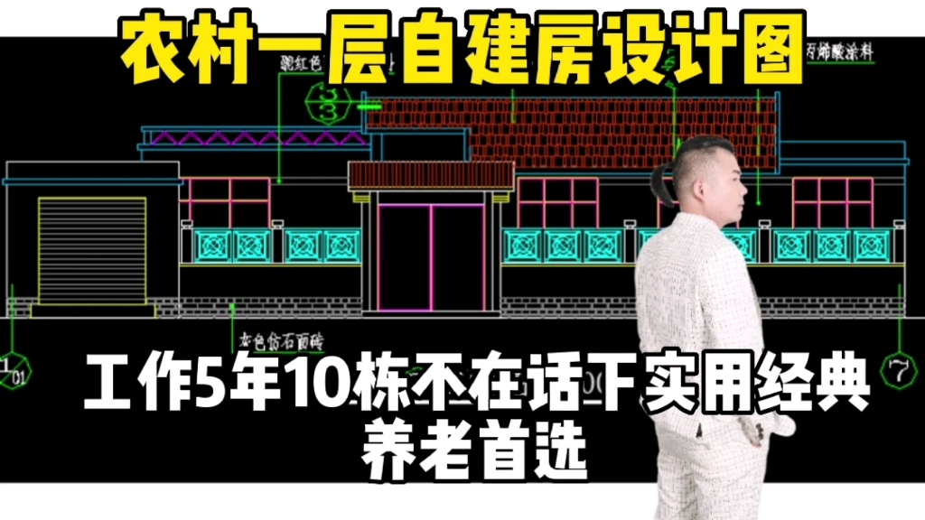 农村一层自建房设计图,工作5年10栋不在话下实用经典,养老首选 #农村...