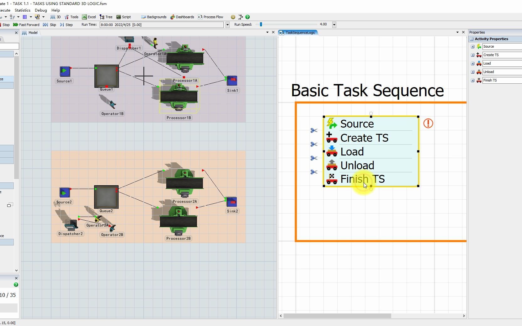 Flexsim任务逻辑工具教程第2课 TASK 1.2 - TASKS USING ...