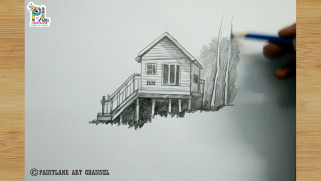 美术,画画,素描 房子