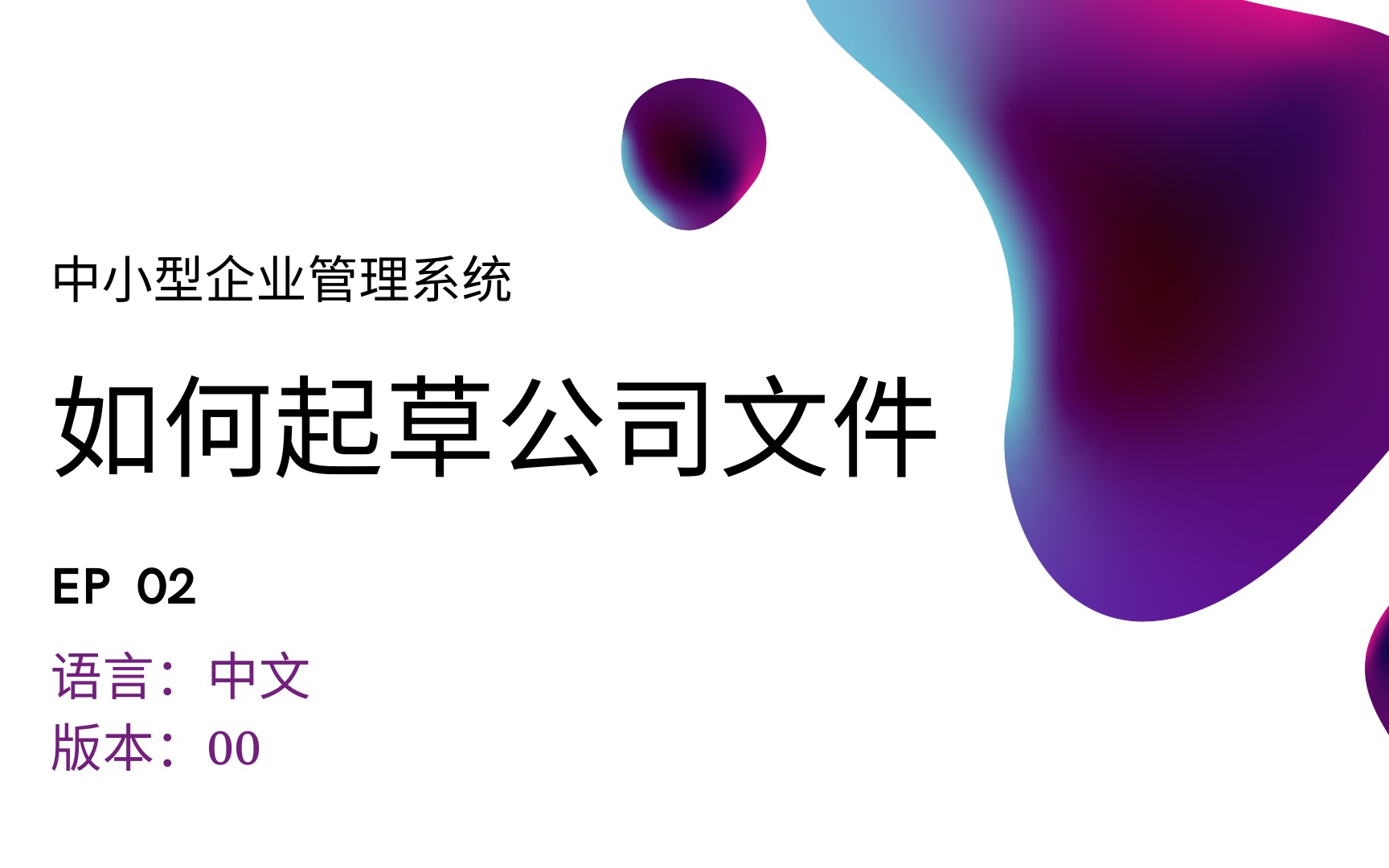 【Tina老师】EP3 | 中小型企业如何起草公司文件 | 00版