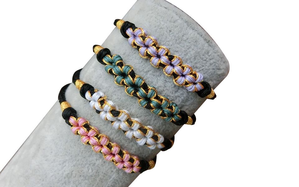 跟我学编织桃花结手绳,教程详细易懂,很美的古风手链,学编绳