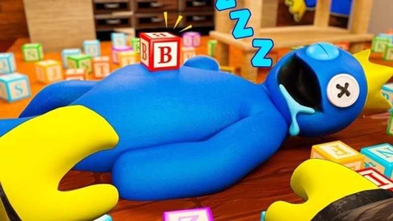 roblox动画,第一视角玩彩虹乐园,蓝朋友呼呼大睡
