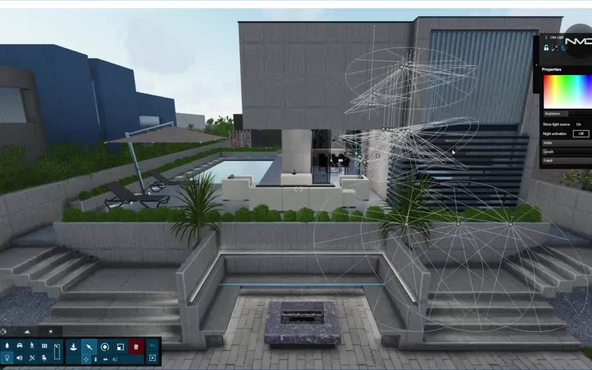 Lumion9教学丨现代建筑夜景灯光照明设置