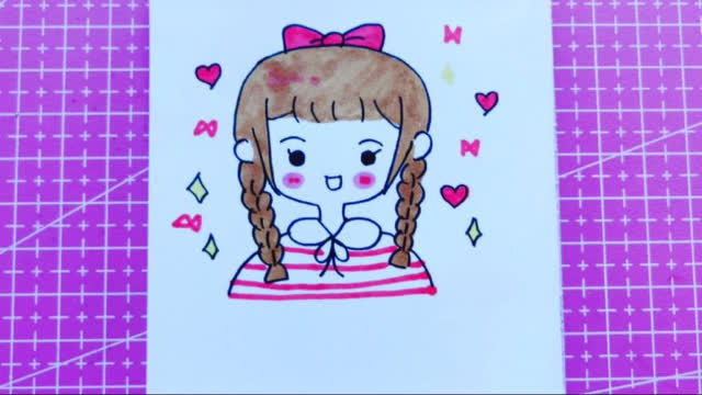 小女孩这样画,简单又好看,亲子简笔画教学!