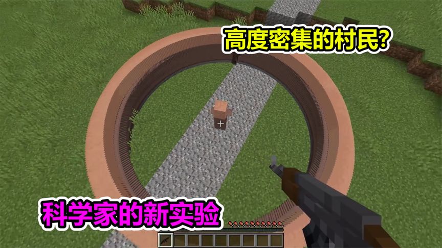 MC我的世界:科学家的新实验,村民都围成了一个圆