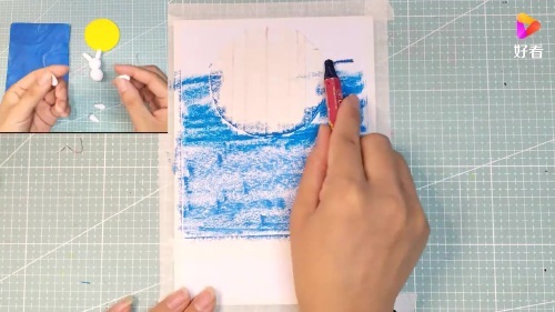 6367. 中秋节主题画教程来啦!星空画!油画棒风景画