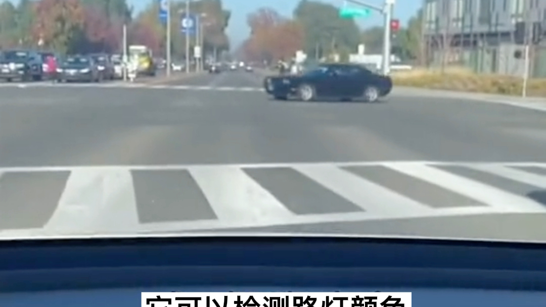 特斯拉视觉系统更新很快,红绿灯识别下方给所有车子,连行人都识别的...